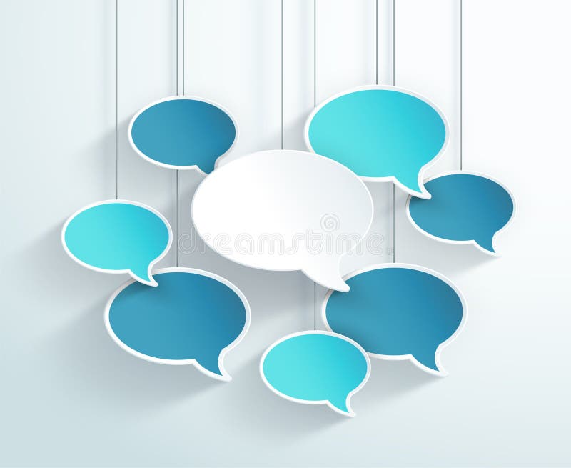 Speech Bubbles Hanging on Strings Colorful 3d Vector Stock Vector ...