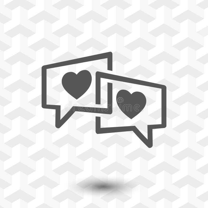 Speech Bubbles Icon. Chat Love Pictogram Stock Vector Illustration ...