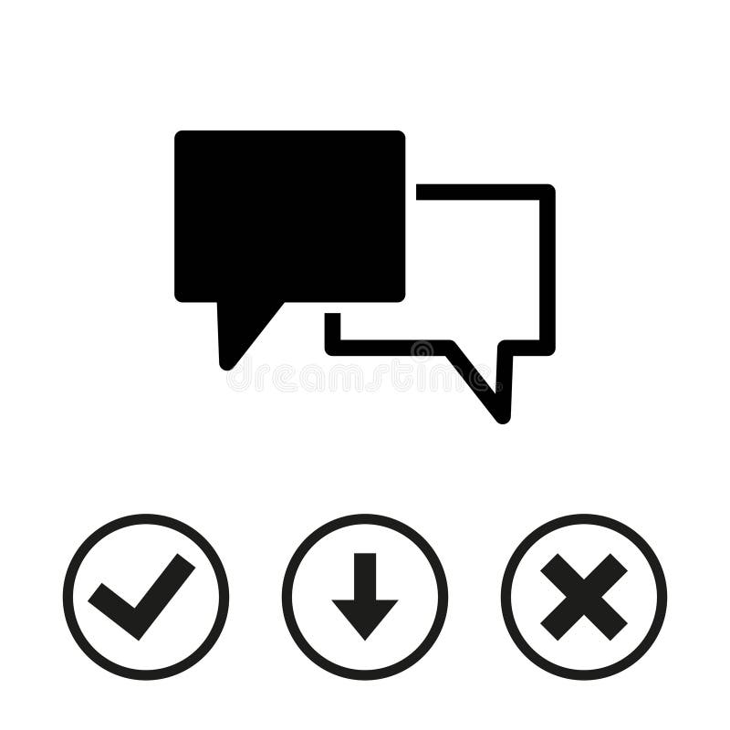 Speech Bubbles Icon. Chat Pictogram Icon Stock Vector Illustration ...