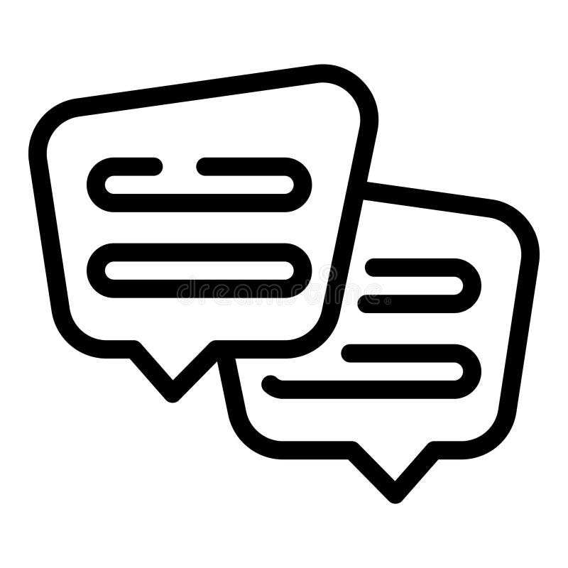 Speech Bubbles Icon Outline Design Stock Vector - Illustration of chat ...