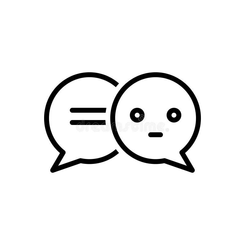 Black Line Icon for Speech Bubbles, Talk and Gossip Stock Vector ...