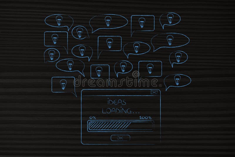 Speech Bubbles with Light Bulbs Popping Out of a Pop-up Message Stock ...