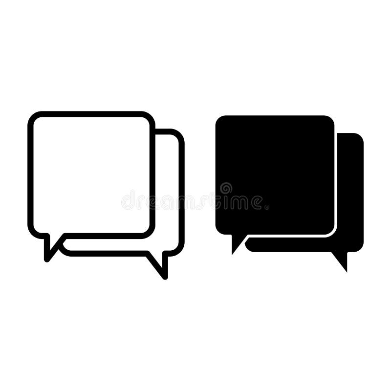 Speech Bubbles Thin Line Icon. Message Vector Illustration Isolated on ...