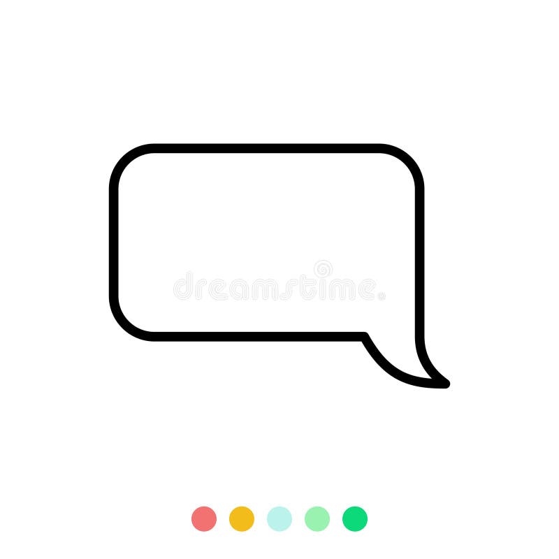 Speech Bubbles Linear Vector Element, Text Balloon. Stock Vector ...