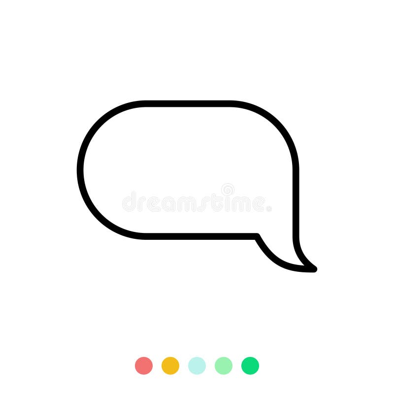 Speech Bubbles Linear Vector Element, Text Balloon. Stock Vector ...