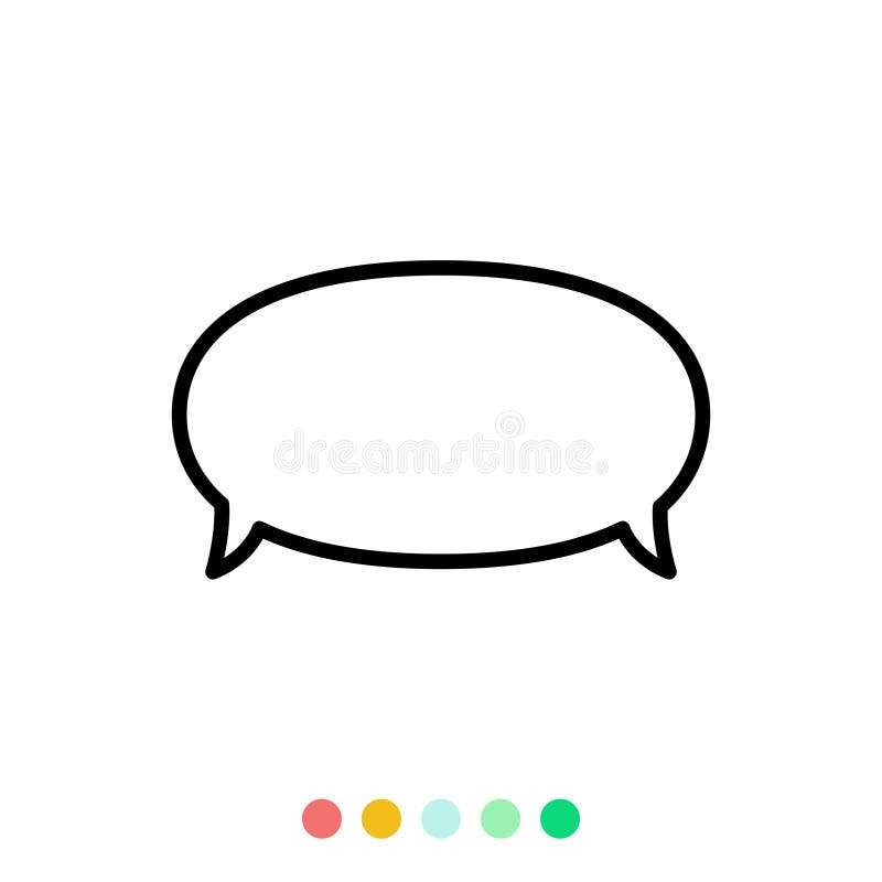 Speech Bubbles Linear Vector Element, Text Balloon. Stock Vector ...