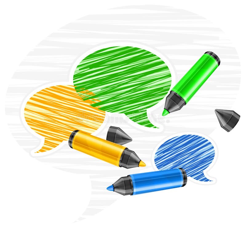 Speech Bubbles & Marker Stock Vector - Illustration of idea, discussion ...