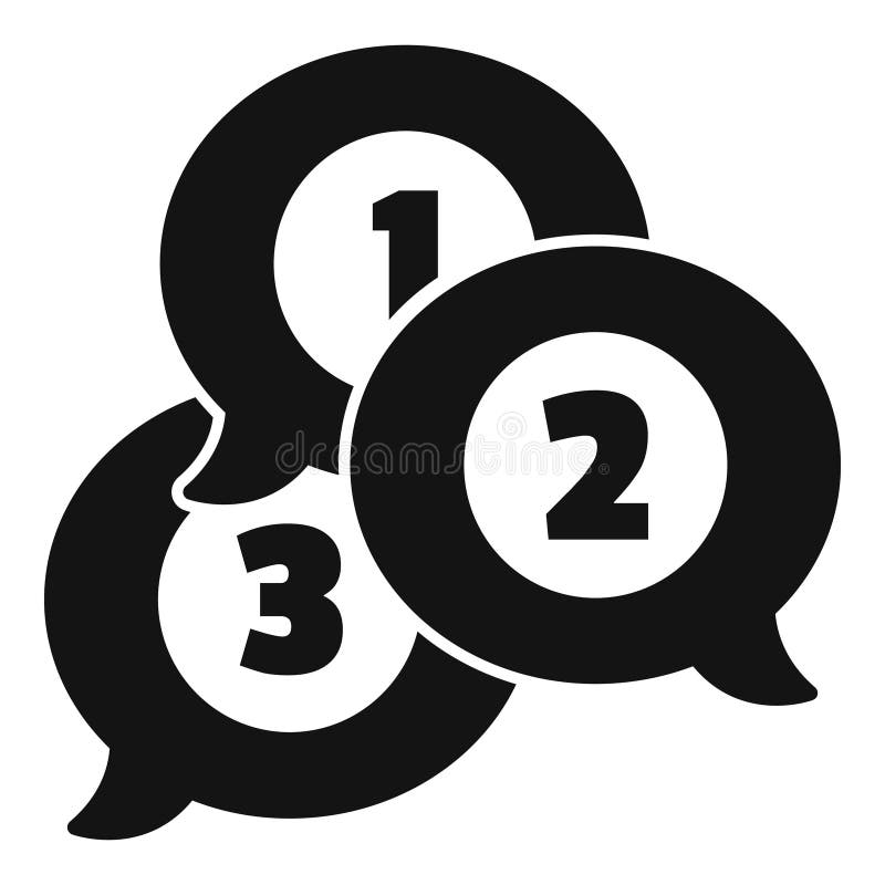 Speech Bubbles with Numbers One Two Three are Overlapping Stock ...