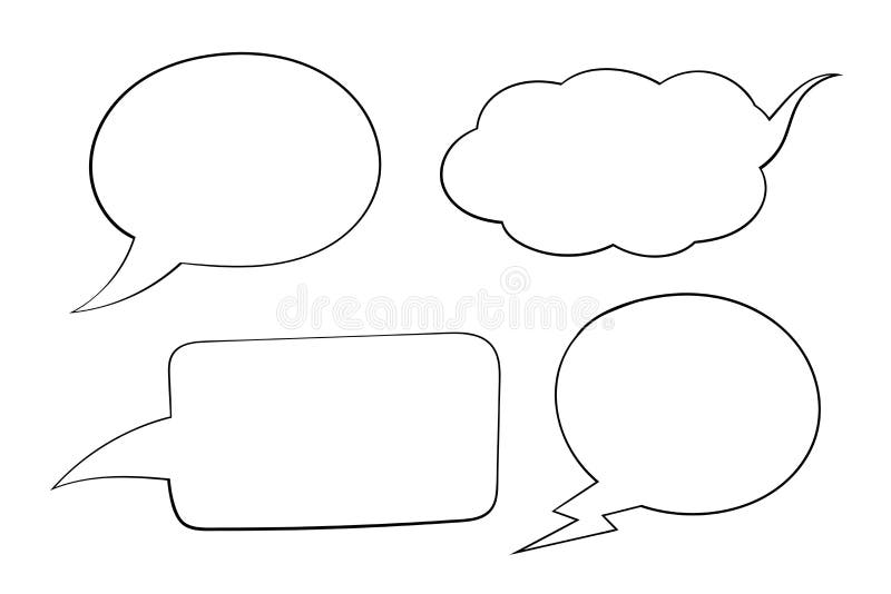 Speech Bubbles. Outline Icons Stock Vector - Illustration of message ...