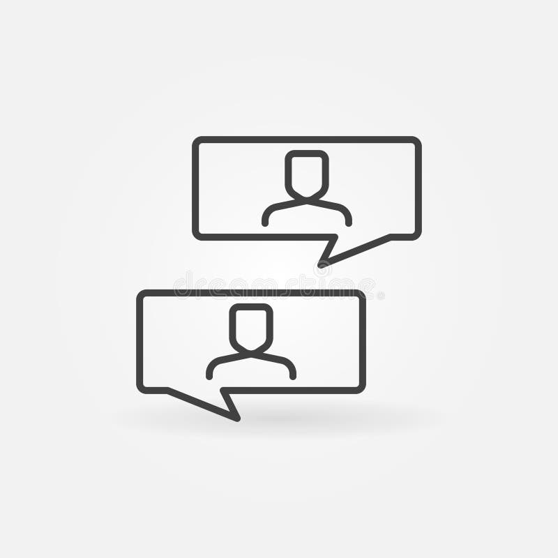 Two People Talking Vector Outline Icon or Design Element Stock Vector ...
