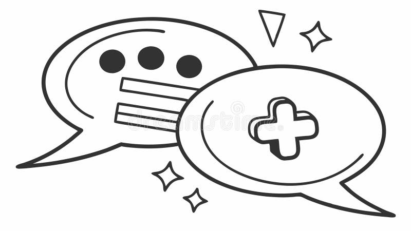 Speech Bubbles with Plus Icon for Chat and Communication Interface ...