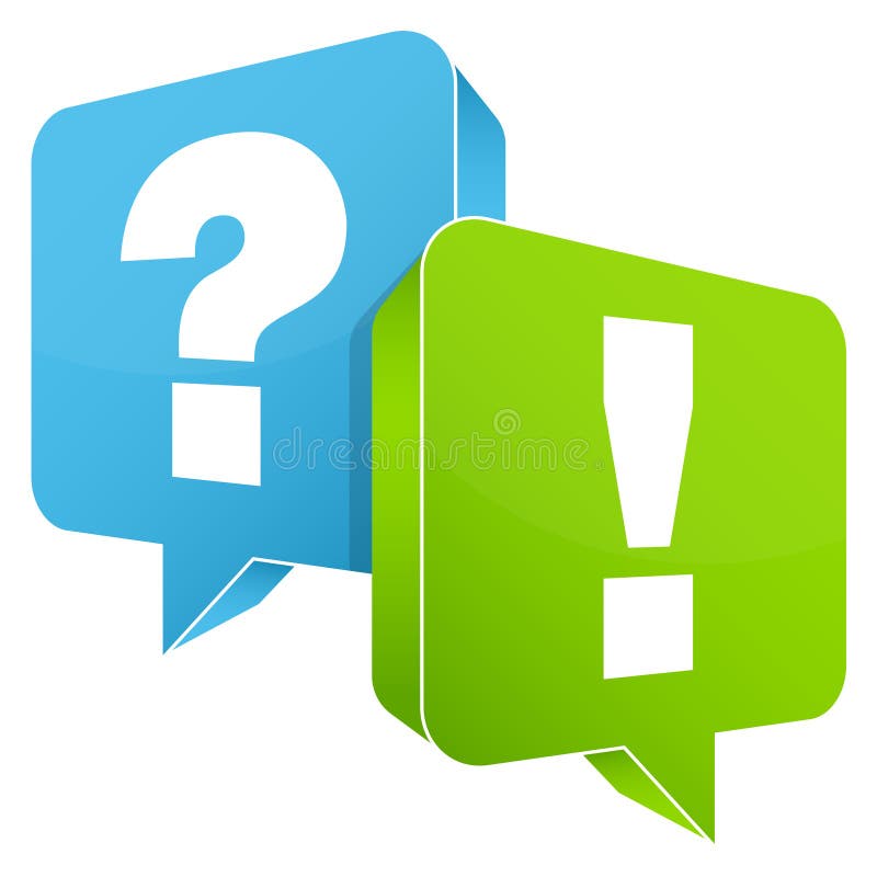 Speech Bubbles Question and Answer Blue Green Stock Vector ...
