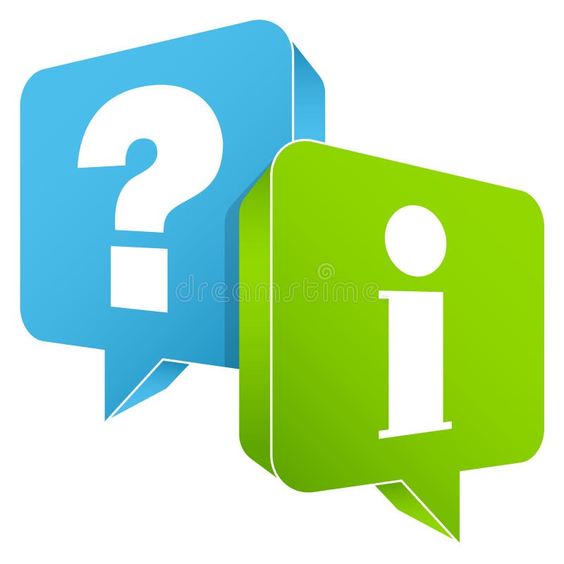 Speech Bubbles Question Information Blue and Green Stock Vector ...
