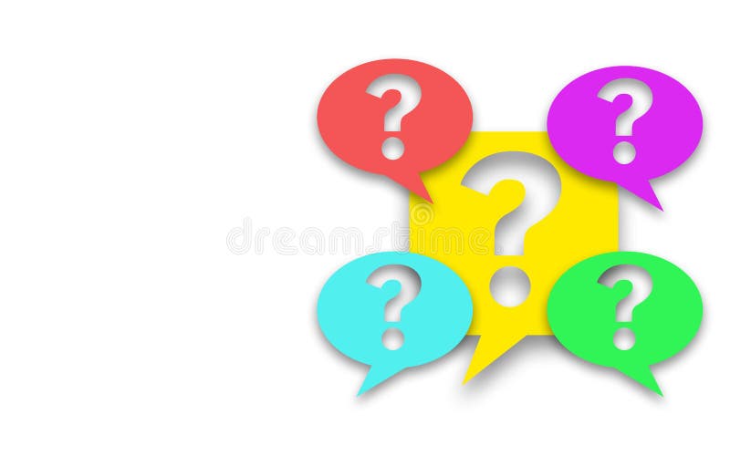 Speech Bubbles with Question Mark. Many Questions in Bubble Speech on ...