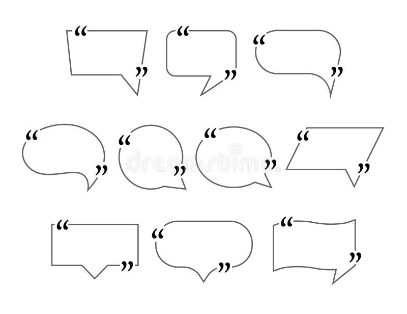 Speech Bubbles, Quote Box Frame Labels Set. Stock Vector - Illustration ... Speech Bubbles, Quote Box Frame Labels Set. Stock Vector - Illustration ...