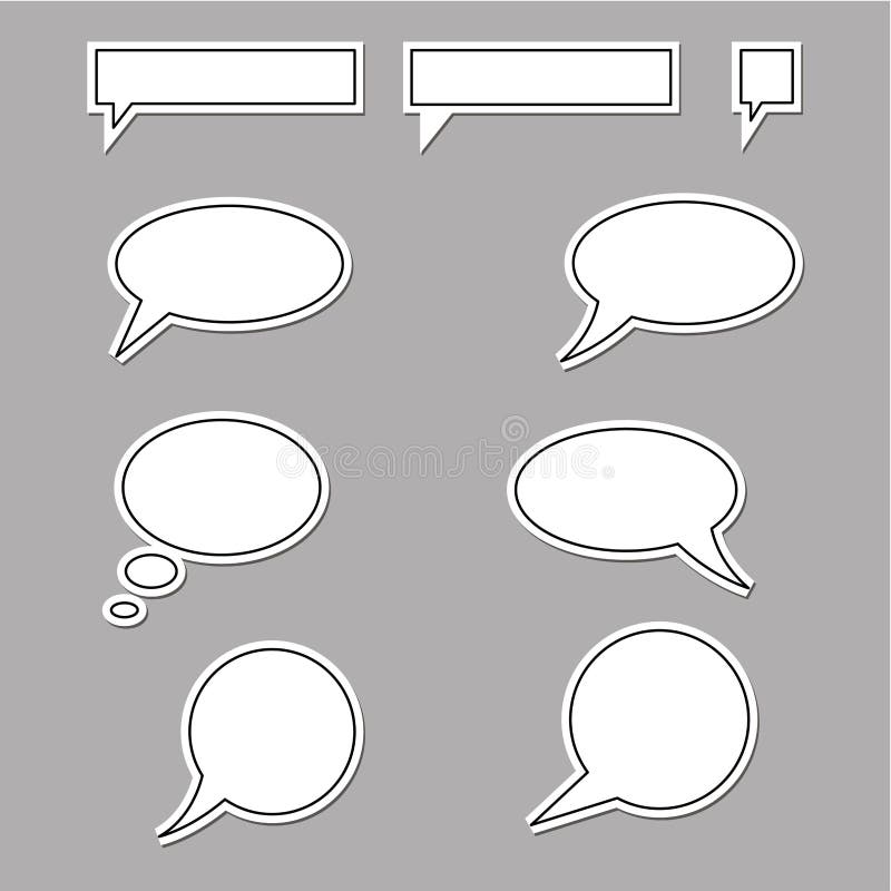 Speech Bubbles Round and Square Stock Vector - Illustration of message ...