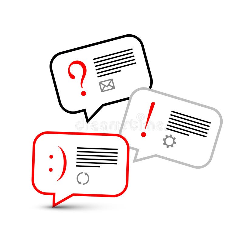 Speech Bubbles with Sample Text and Icons, Internet Dialogue Concept ...