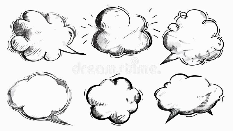 Creative Hand-Drawn Speech Bubbles Scribble Sketch Set for ...