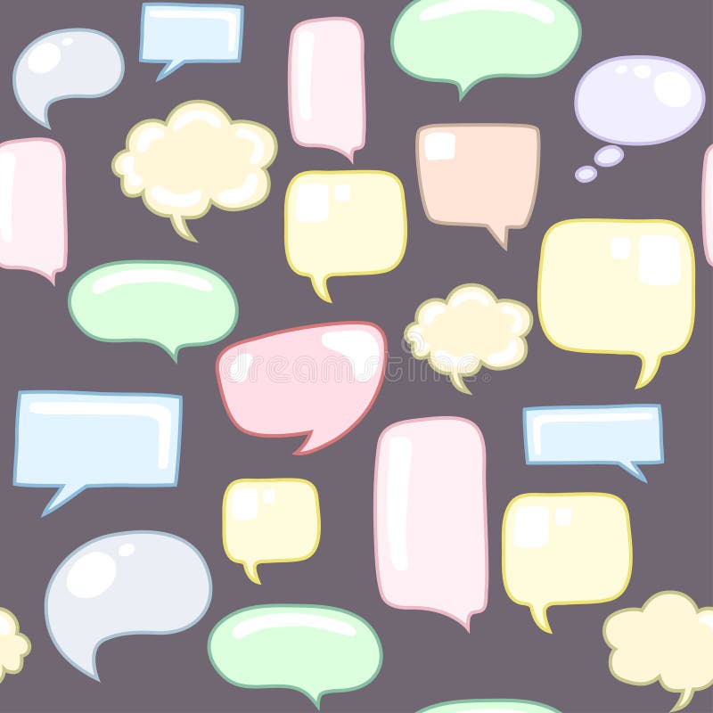 Speech Bubbles Seamless Pattern Stock Vector - Illustration of element ...
