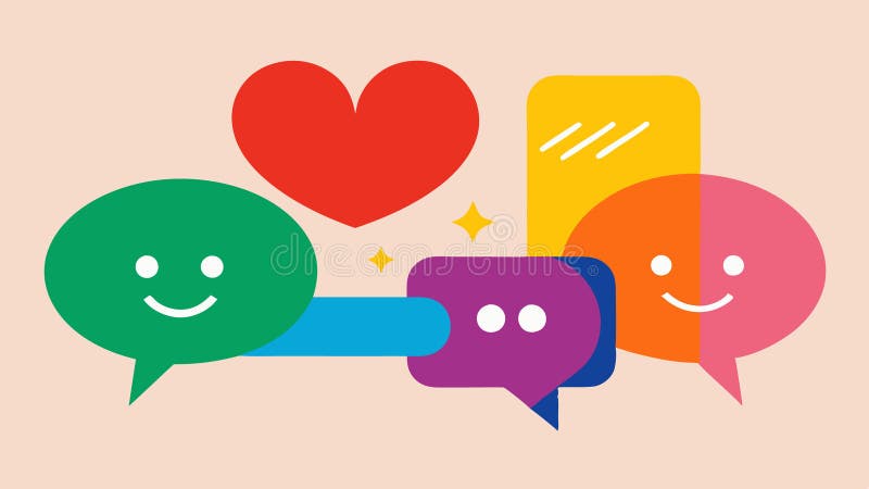 Speech Bubbles a Series of Colorful Speech Bubbles with Positive ...