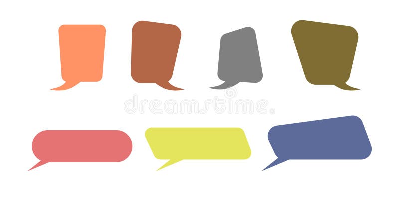 Speech Bubbles Set Collection. White Icons on Vector Transparent ...