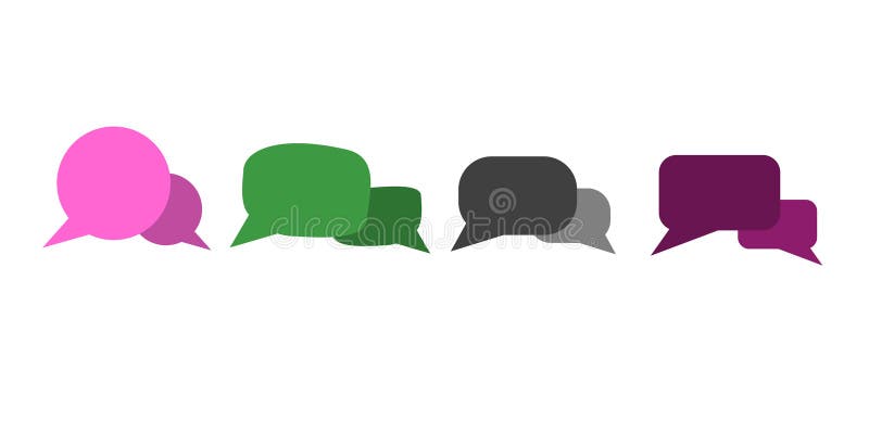Speech Bubbles Set Collection. White Icons on Vector Transparent ...