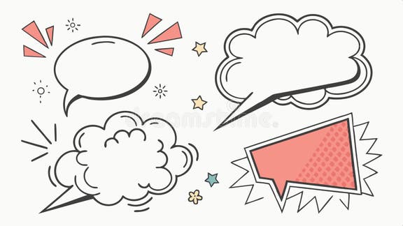 Speech Bubbles Set, Communication and Dialogue Symbols Collection ...