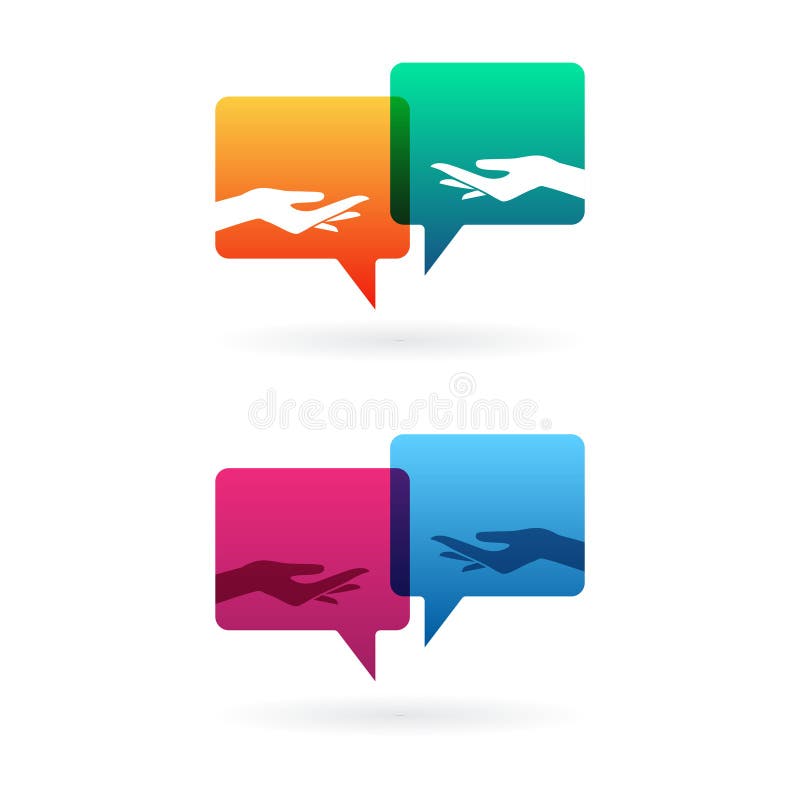 Speech Bubbles Set with Hands Stock Vector - Illustration of speech ...