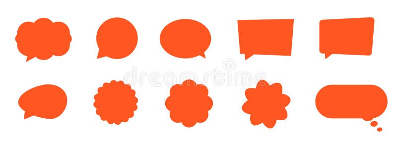 Speech Bubble Set. Modern Web Text Cloud Set. Orange. Stock Vector ...