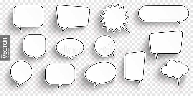 Speech Bubbles with Shadow Collection Stock Vector - Illustration of ...