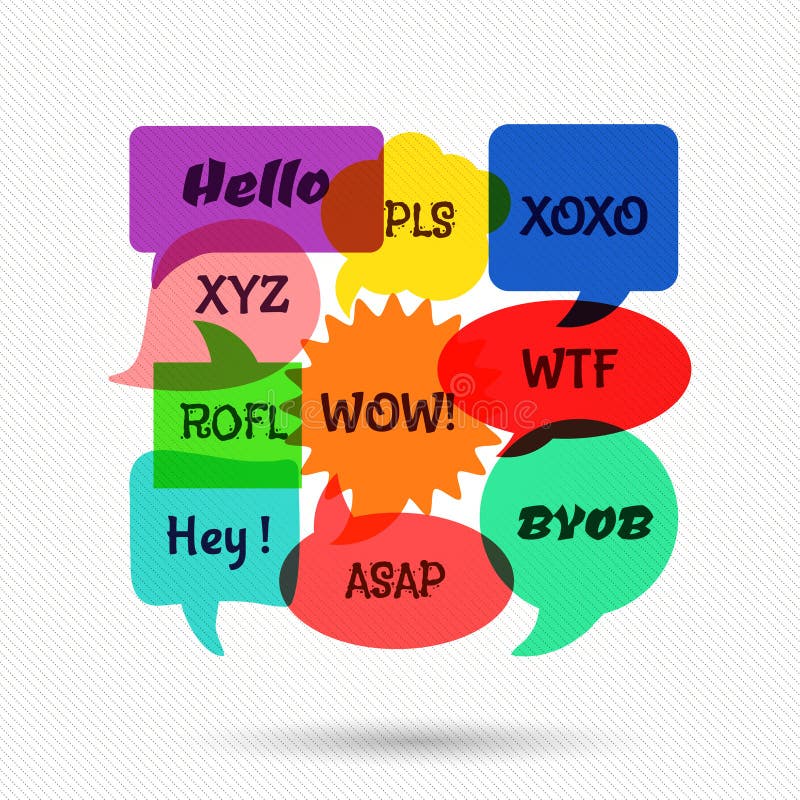 Speech Bubbles with Short Messages Stock Vector - Illustration of ichat ...