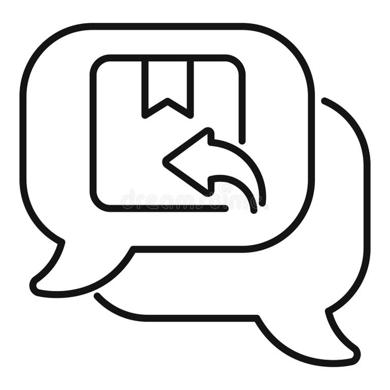 Speech Bubbles Showing Return of Parcel Icon Stock Vector ...