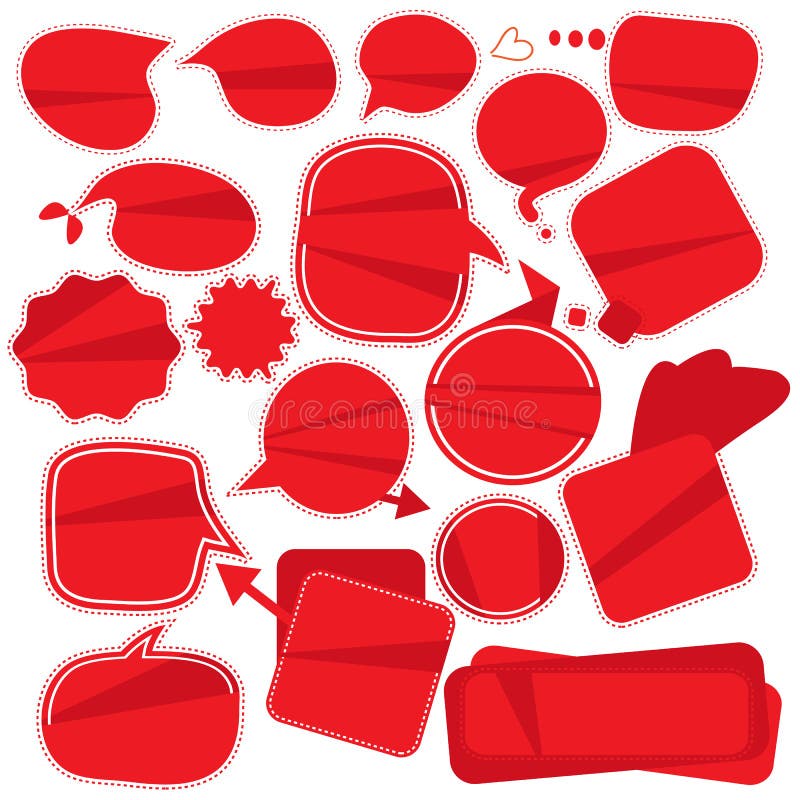 Speech Bubbles and Signs for Red Text Stock Vector - Illustration of ...