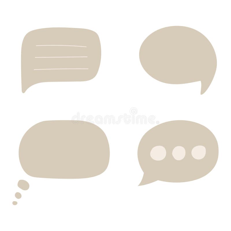 Speech Bubbles in Simple Flat Style. Set of Empty Shapes for Thoughts ...
