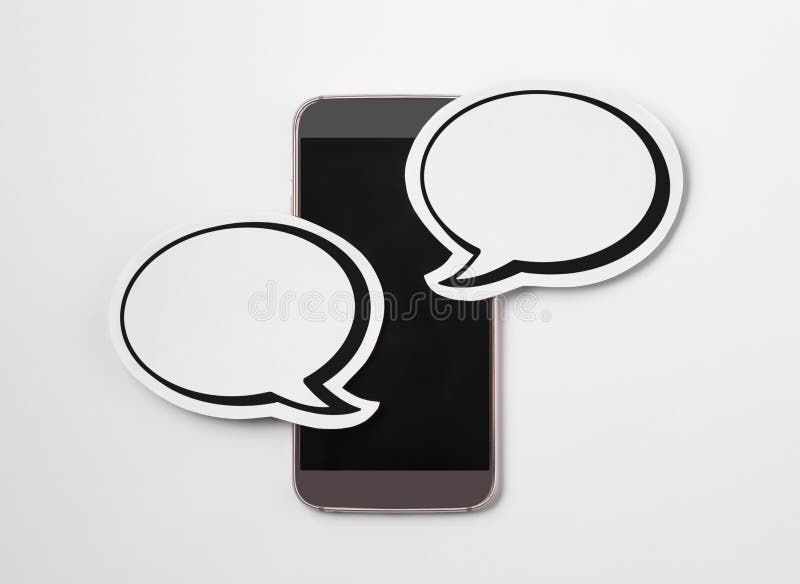 2 Speech Bubbles on Smartphone Stock Photo - Image of network, chat ...