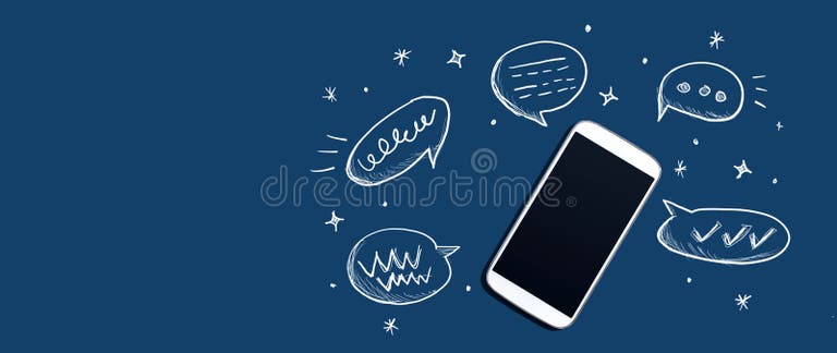 Speech Bubbles and a Smartphone Stock Illustration - Illustration of ...