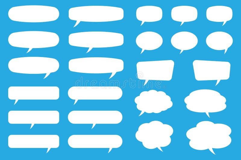 Speech Bubbles. Speak Bubble Text, Cartoon Chatting Box, Message Box ...