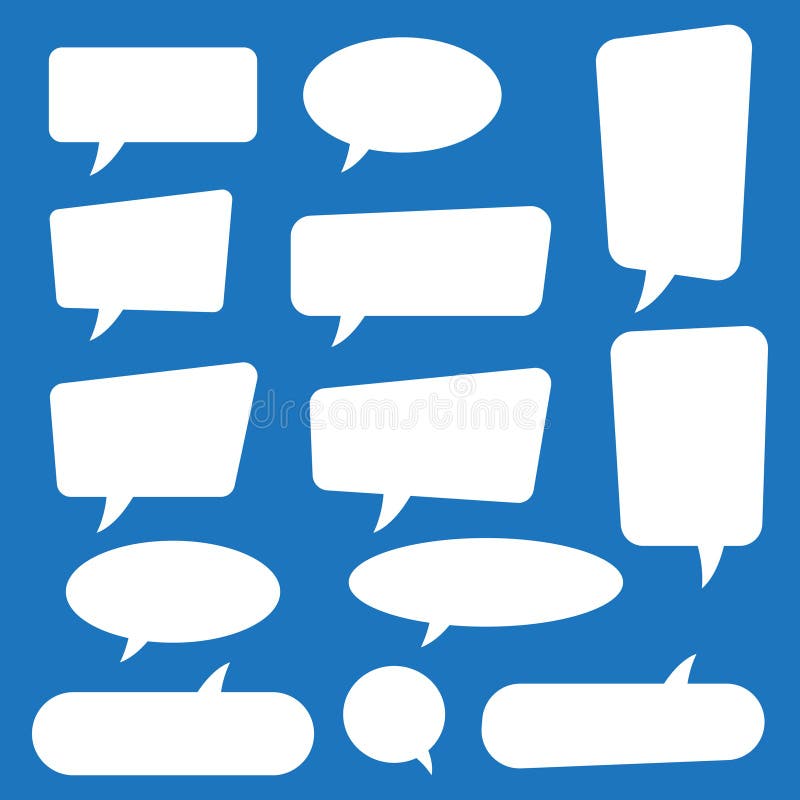 Speech Bubbles. Speak Bubble Text, Cartoon Chatting Box, Message Box ...