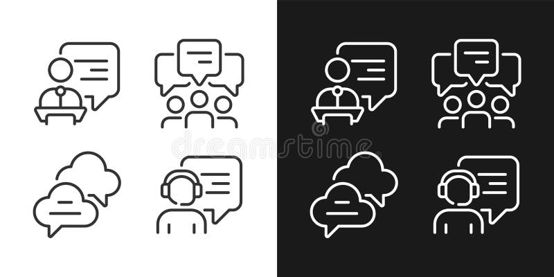 Speech Bubbles in Spheres Pixel Perfect Linear Icons Set for Dark ... Speech Bubbles in Spheres Pixel Perfect Linear Icons Set for Dark ...