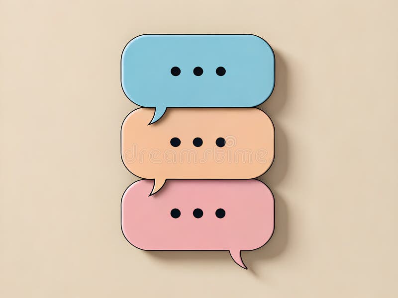 Speech Bubbles Stacked Vertically Suggesting Ongoing Conversation Stock ...