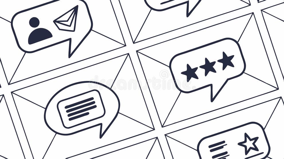 Speech Bubbles and Stars Pattern, Communication and Feedback Vector ...