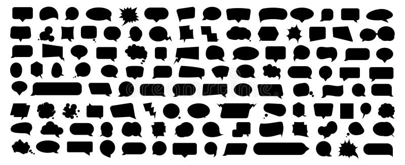 Speech Bubbles Sticker. Black Speech Bubbles Shapes Stock Vector ...