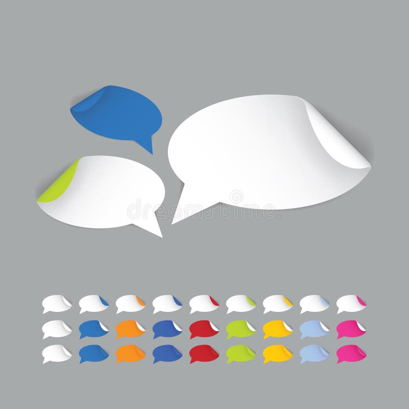 Speech Bubbles - Stickers in Nine Different Colors. Colorfully P Stock ... Speech Bubbles - Stickers in Nine Different Colors. Colorfully P Stock ...