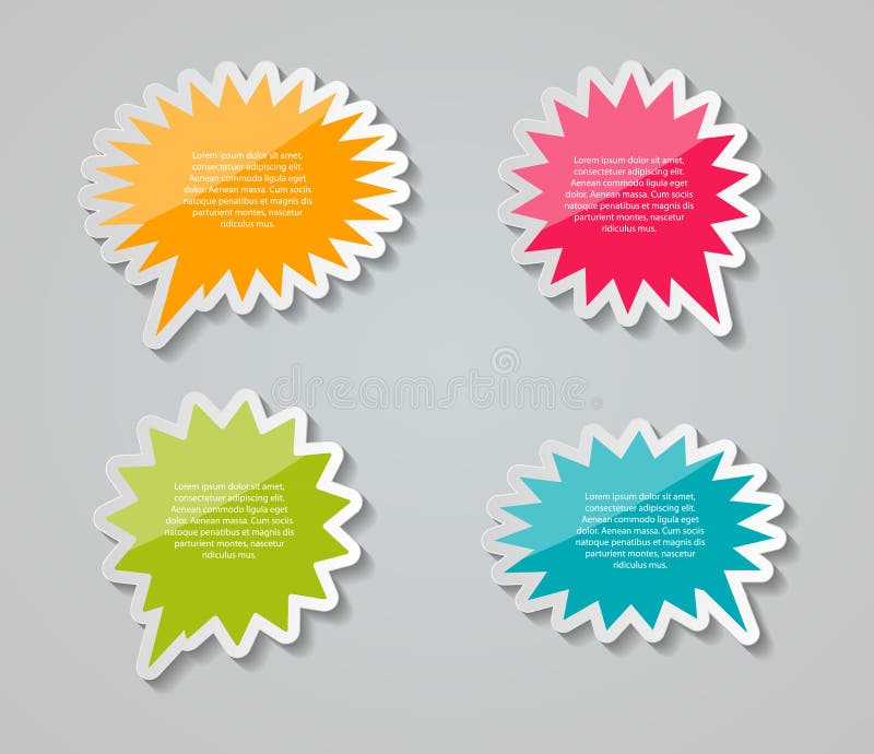 Speech Bubbles Stickers Vector Illustration Stock Vector - Illustration ...