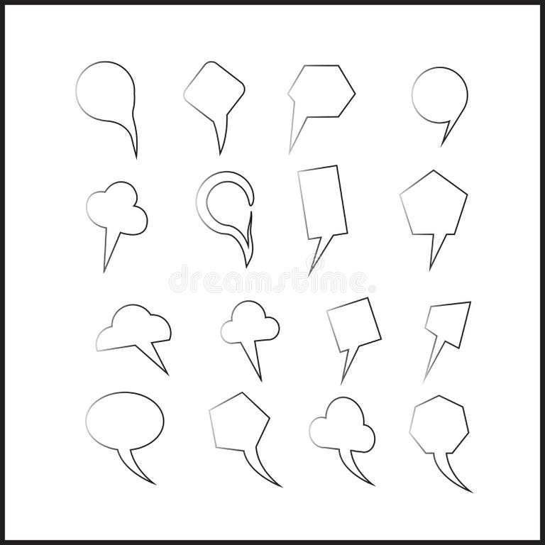 Speech Bubbles Talk Conversation Set Icons Vector Stock Vector ...