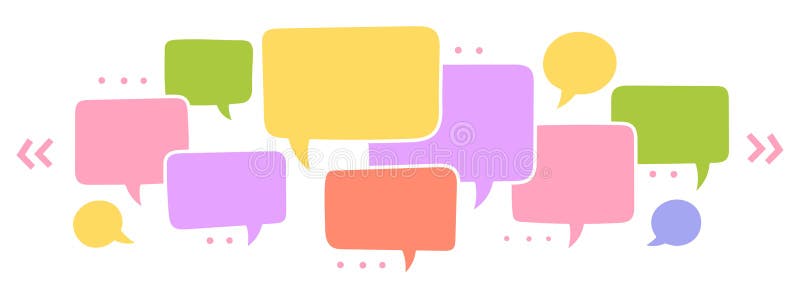 Speech Bubbles. Team Chat Messages. Messenger Conversation. Vector ...
