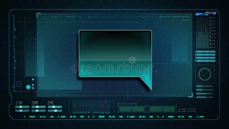 Speech Bubbles on Technology Interface Computer Data Screen, Graphic ...