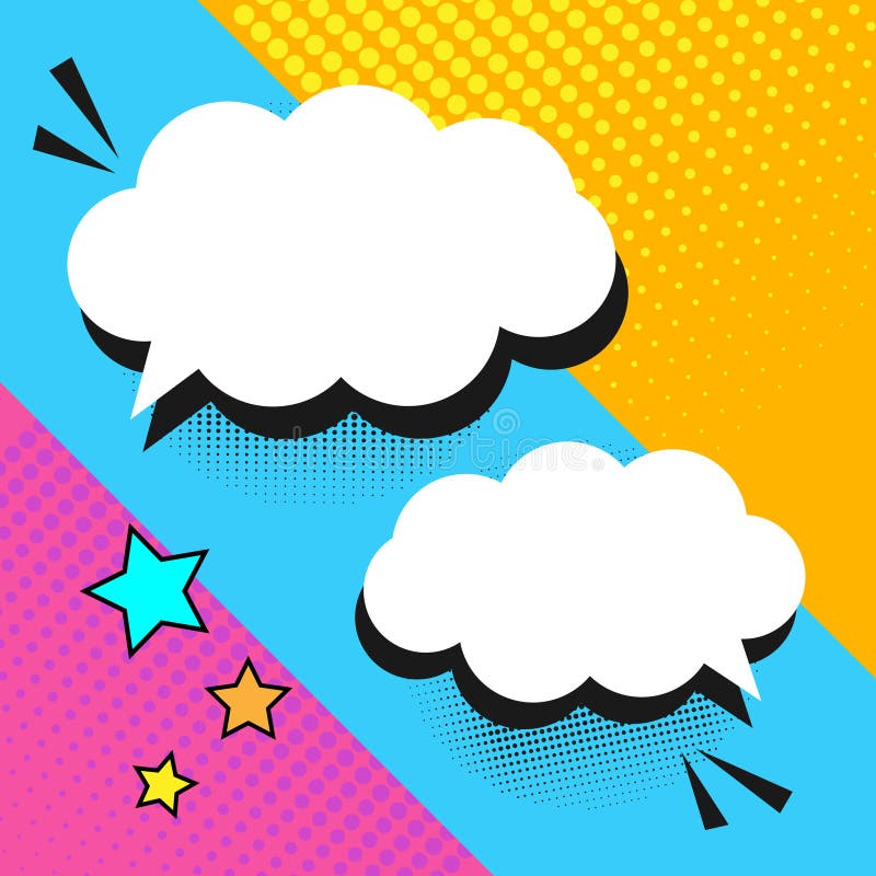 Speech Bubbles Template in Retro Pop Art Style Stock Vector ...