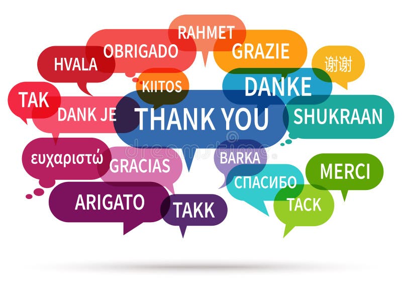 Thanks in Different Languages Design Stock Illustration - Illustration ...