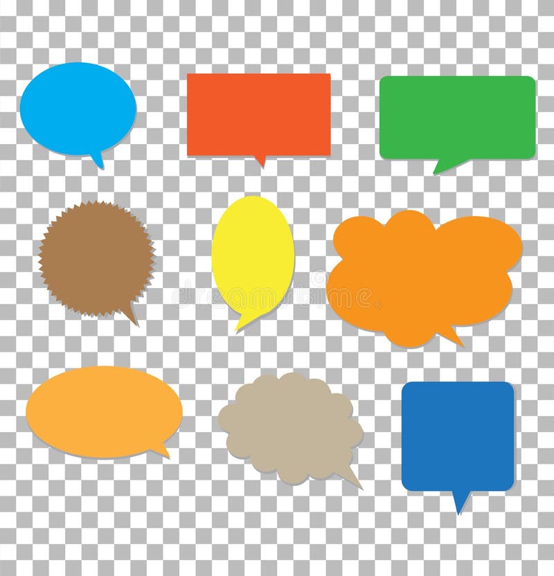 Speech Bubbles on Transparent Background. Stock Vector - Illustration ...